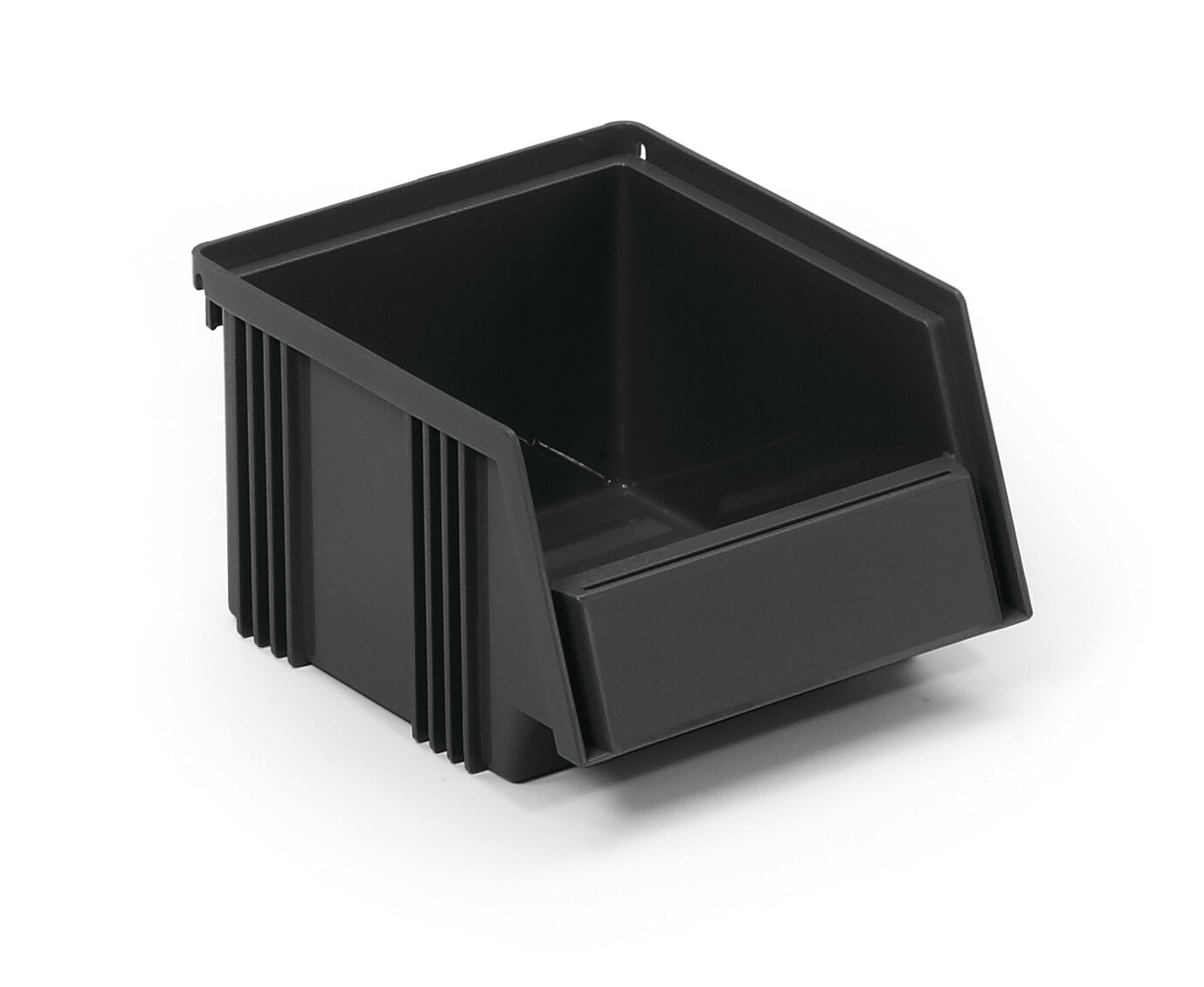 ESD Stacking Bin - BLACK - 7.55"Dx5.86"Wx4.13"H O.D." 45/CS | Treston
