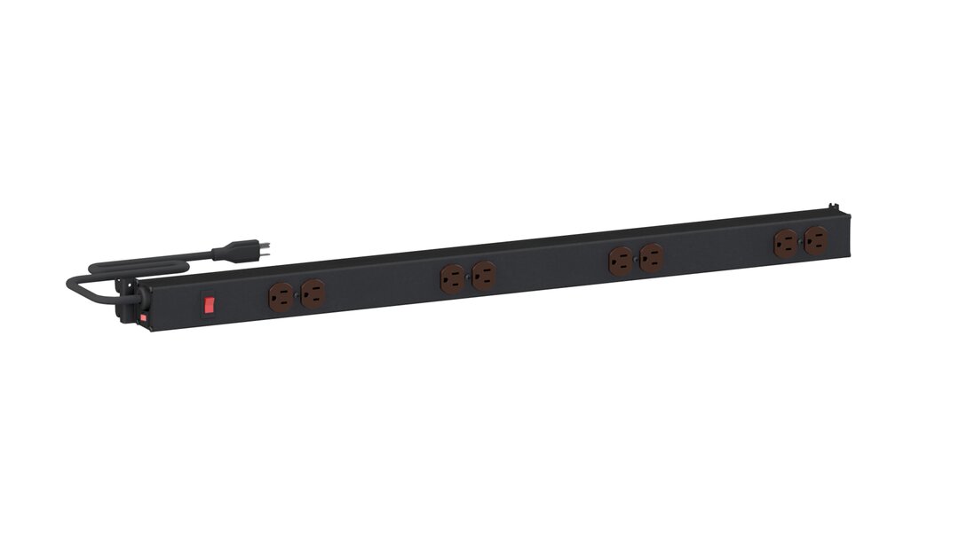 Power rail, M36, 8 outlet (NEMA 5-15R), 15 Amp | Treston