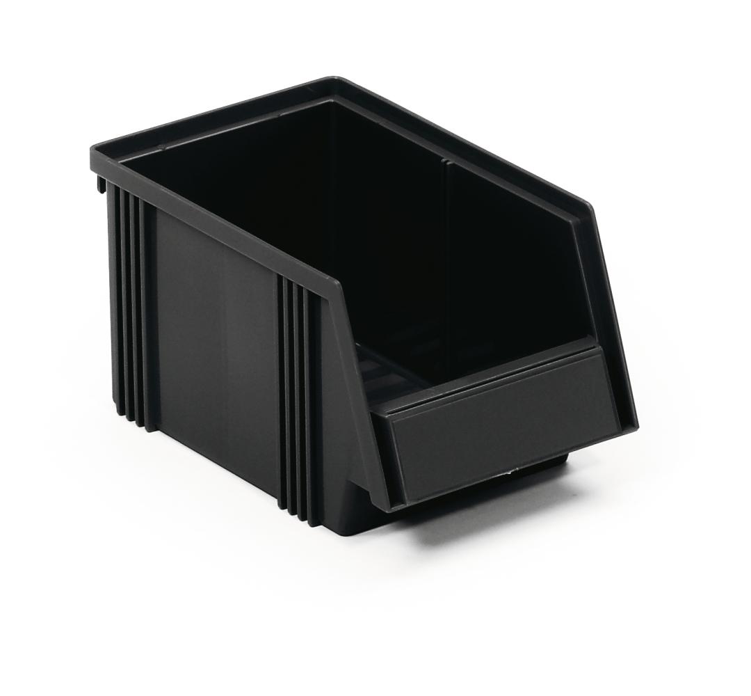 Stacking bin 5.87"x9.84"x5.12" black ESD 30 pcs | Treston
