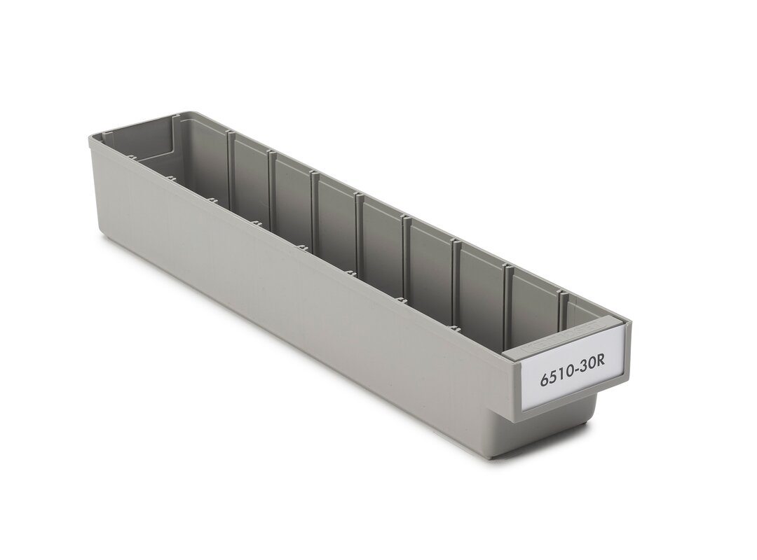Treston ReBOX shelf bin 3.7"x19.7"x3.1", grey, case of 40 | Treston