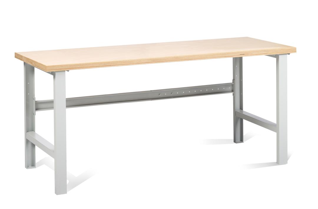 Workshop bench, heavy duty 78.7" x 29.5" wood top fixed ht | Treston